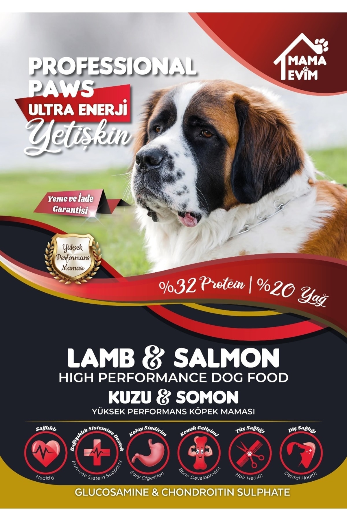 PROFESSIONAL PAWS Ultra Enerji Kuzulu & Somonlu Yetişkin Köpek Maması ...