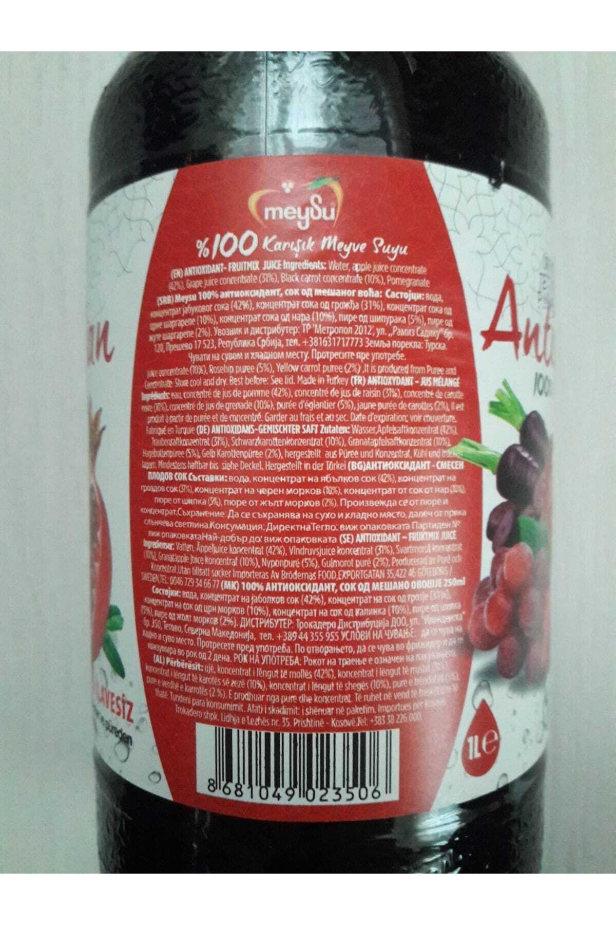 Meysu Antioksidan %100 Karışık Meyve Suyu 1 litre X 6 Adet Fiyatı ...