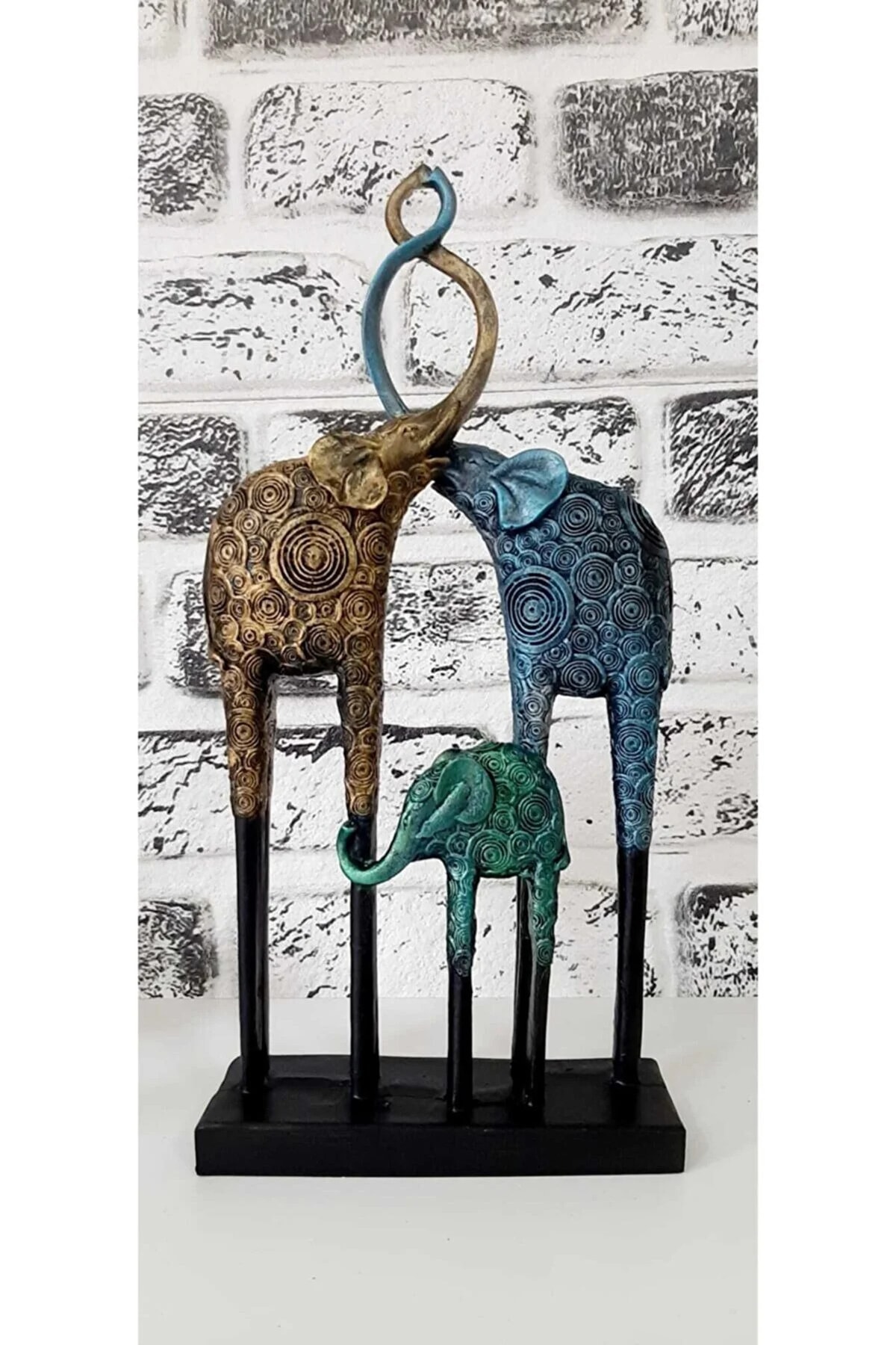 mirart project Mirart Project Dekoratif Uğurlu Fil Ailesi Heykel Biblo ...