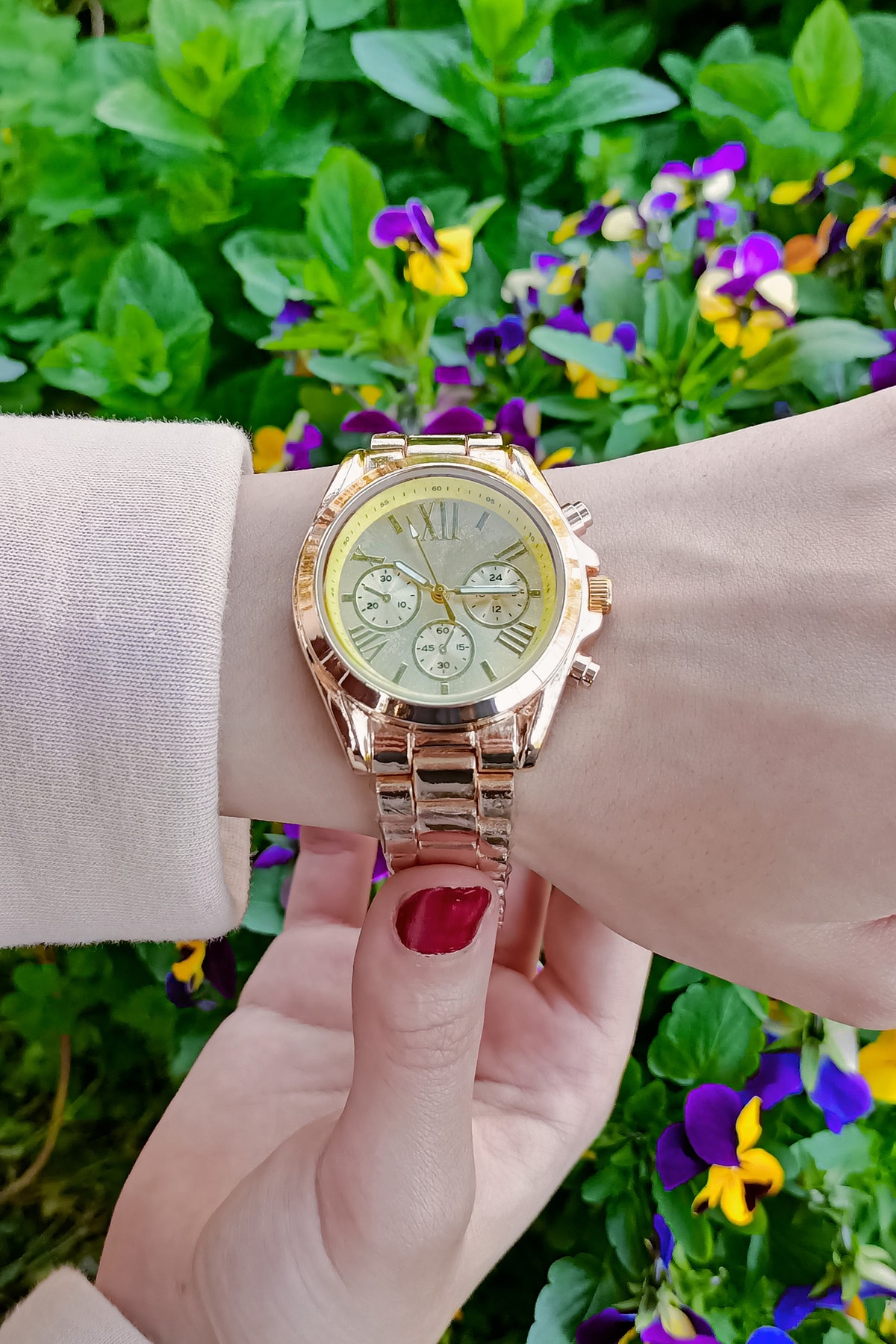 Re-Nox Montserrat Roman Numeral Full Gold Women's Wristwatch - Trendyol