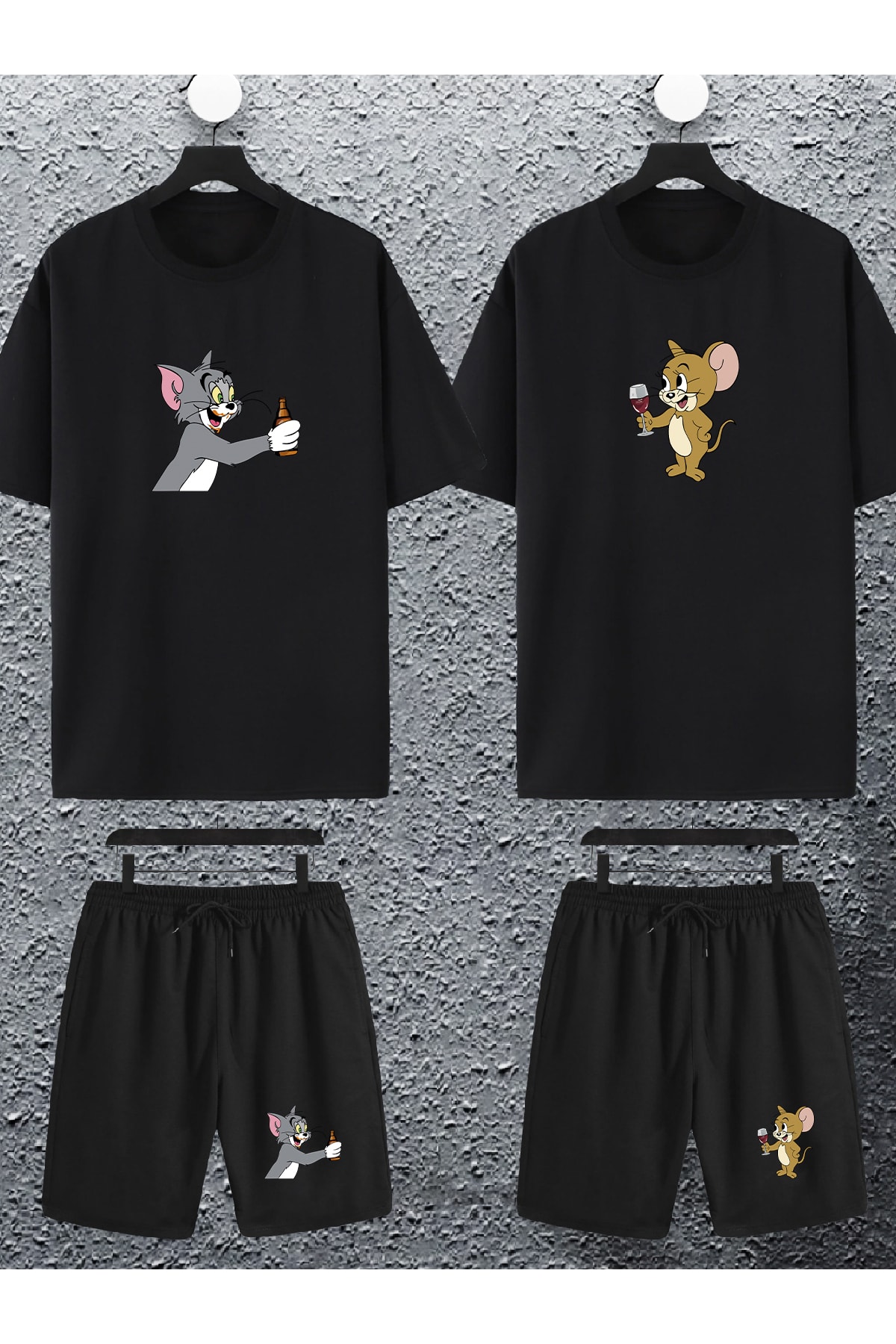 Jobia Outdoors Kadın Erkek Tom Ve Jerry Bira Rakı Baskılı Sevgili Çift ...