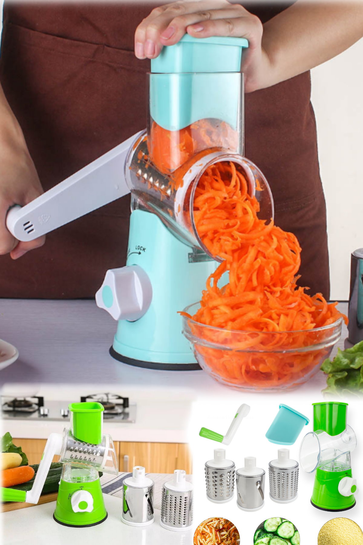 Utelips Sebze Kesici Yuvarlak Mandoline Patates Havuç Rendesi ...