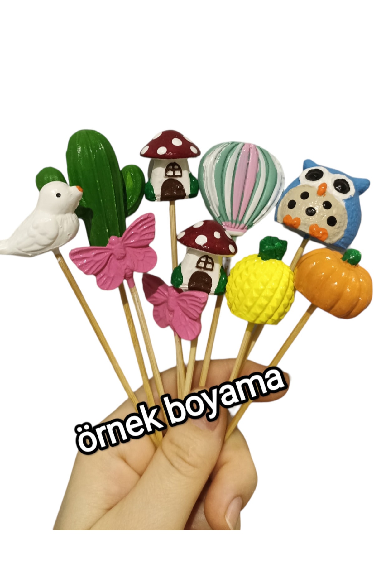 Dekoratif atölye 10lu Taş Ham Saksı Süsü - Boyamaya Hazır Taş Figür ...