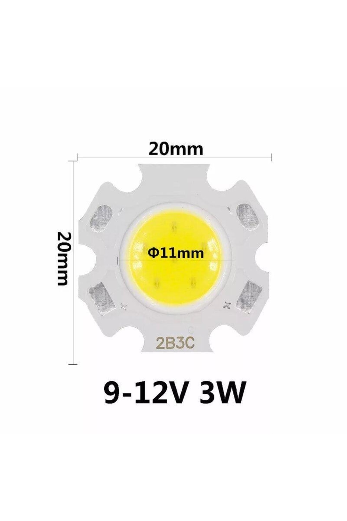 Genel Markalar 5 Adet 3w Cob Power Led Çip Ray Spot Ledi 3 Watt 9v ...