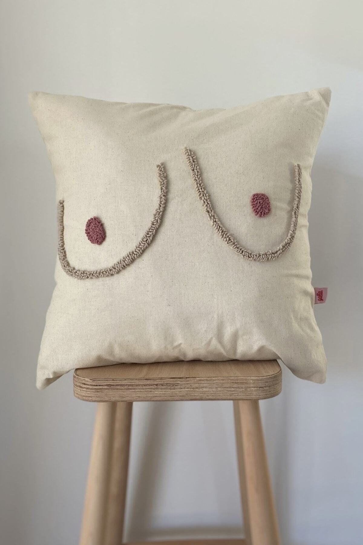 Galia Tasarım Boobs Yıkanmış Keten Renkli Punch Kırlent Yastık Kılıfı 45*45 Cm Fiyatı, Yorumları ...