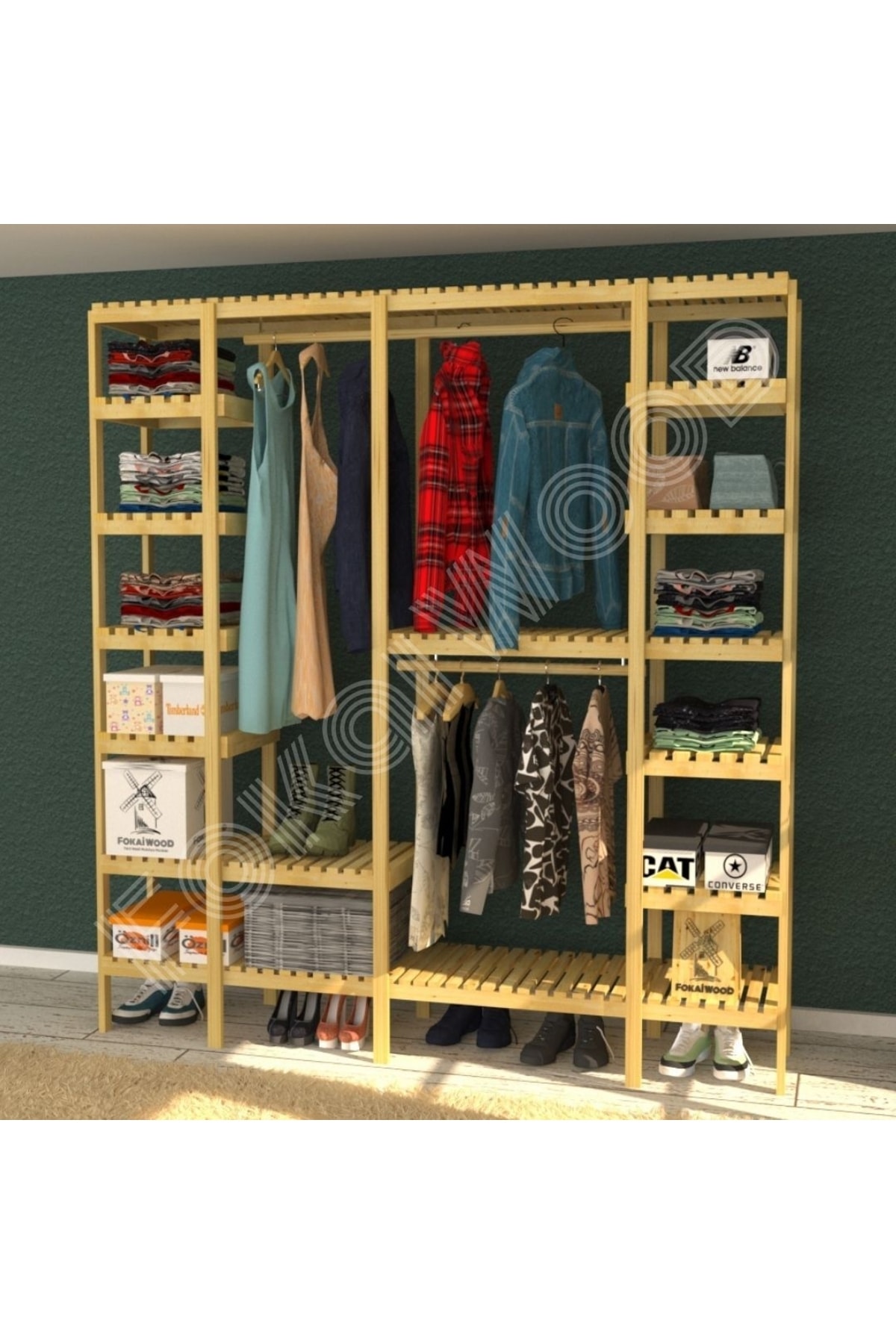 Fokai Wood Maya - Açık Ahşap Gardırop - Fiyatı, Yorumları