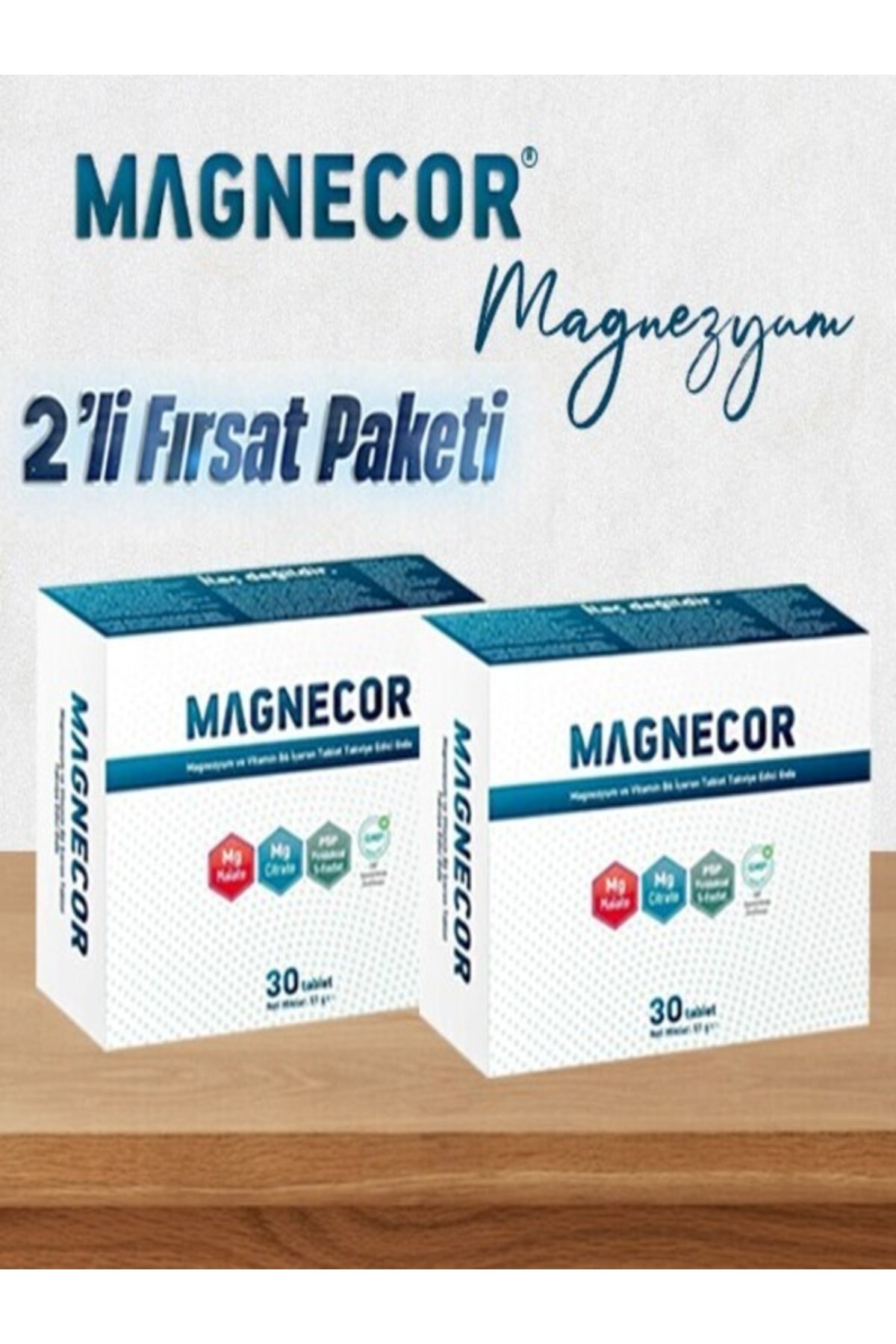 magnecor 2'li Fırsat Paketi Magnezyum Ve B6 Vitamini Içeren Gıda ...