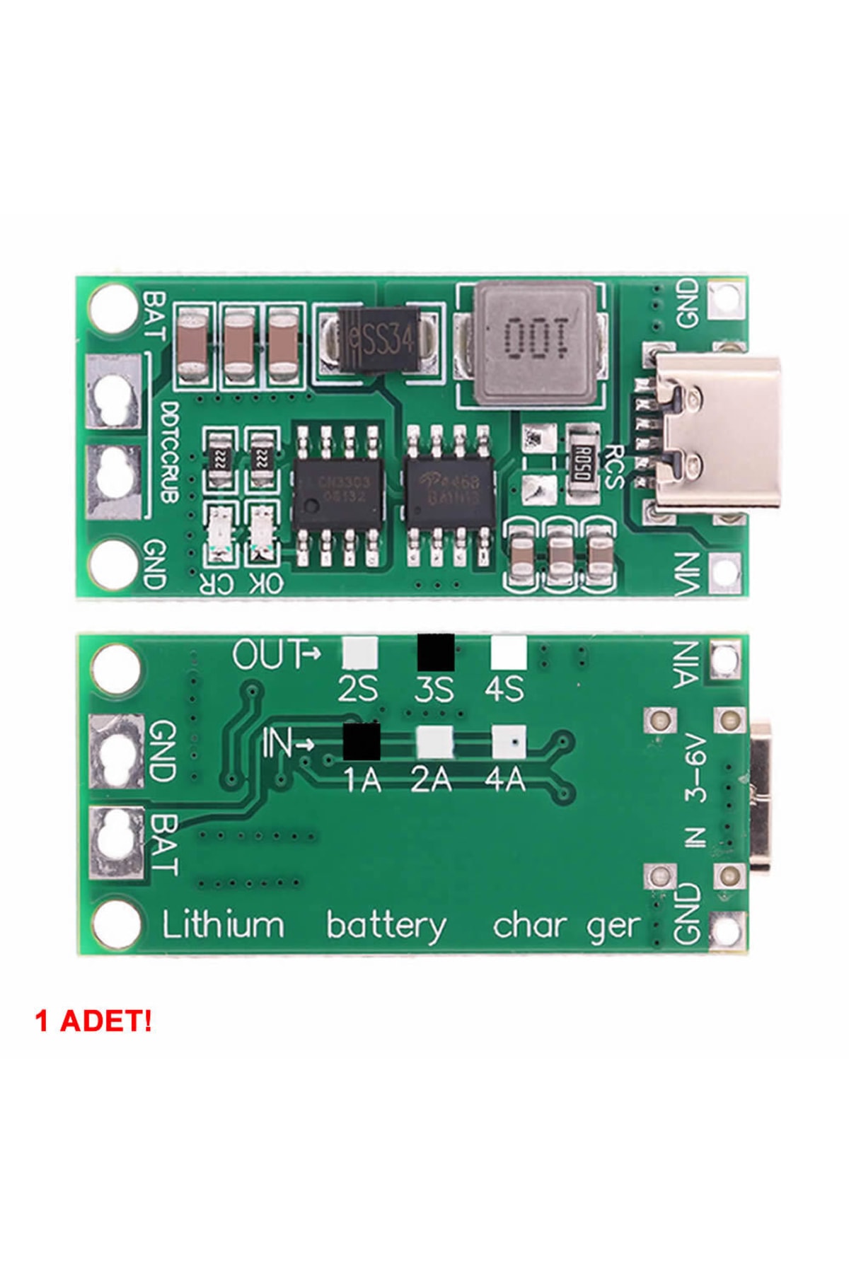 Genel Markalar 3s 12.6v 1a Lityum Pil Şarj Modülü Type C 18650 Li-ıon Batarya Step-up Boost Pda ...