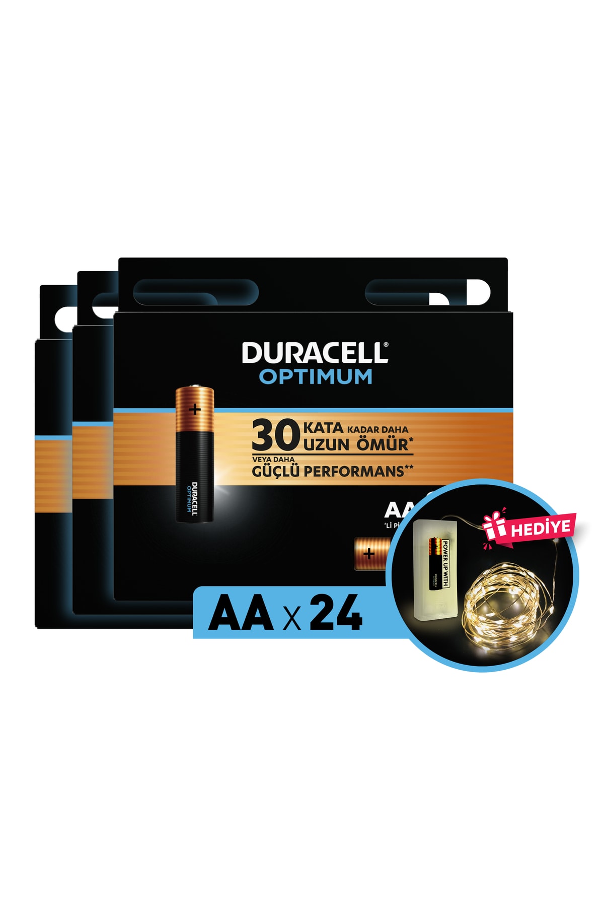 Duracell Optimum Aa Alkalin Pil, 1,5 V Lr6 Mn1500, 24'lü Paket Ve Led ...