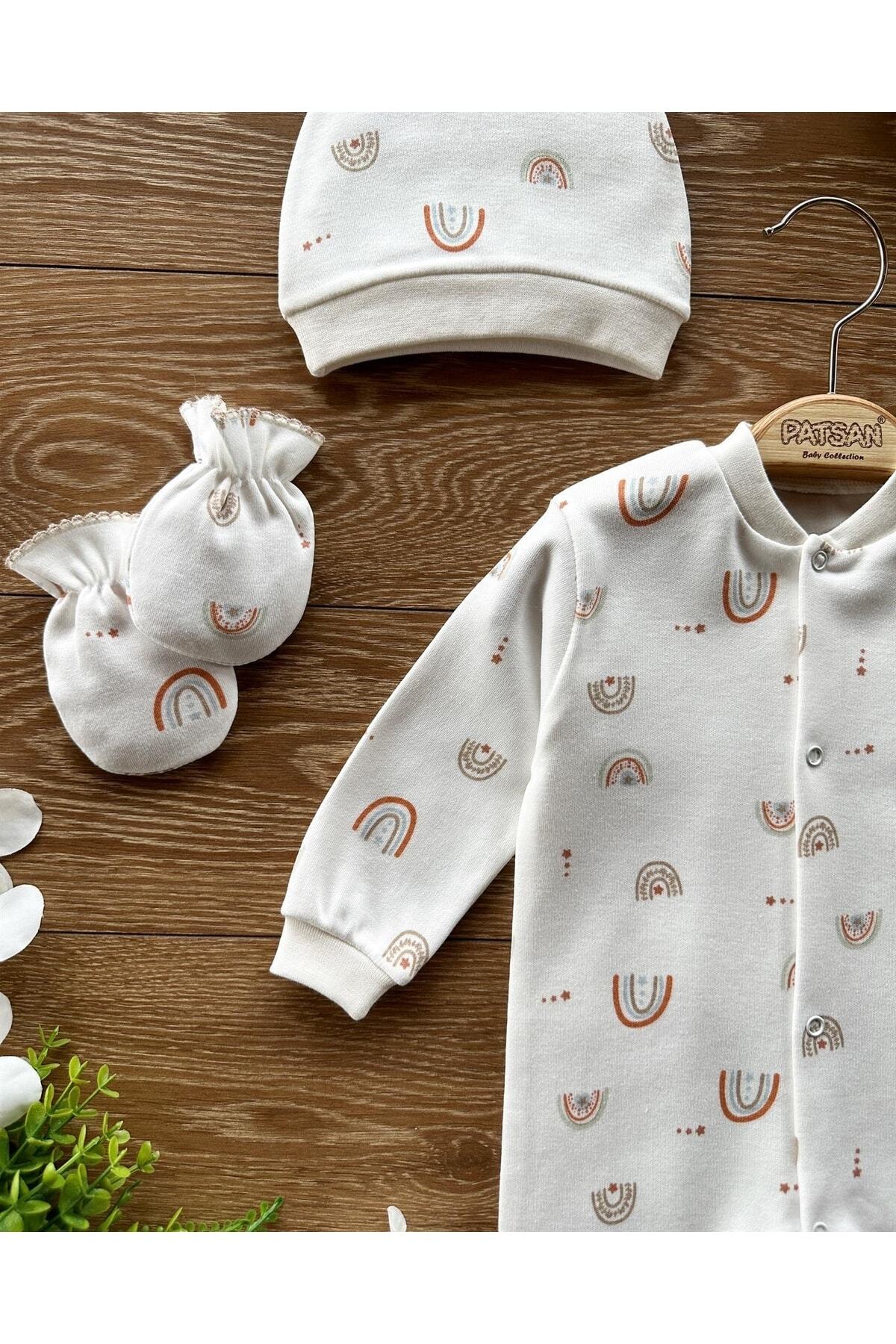 PATSAN Organik 3'lü Yenidoğan Hastane Çıkışı Set Eldivenli Ve Şapkalı ...