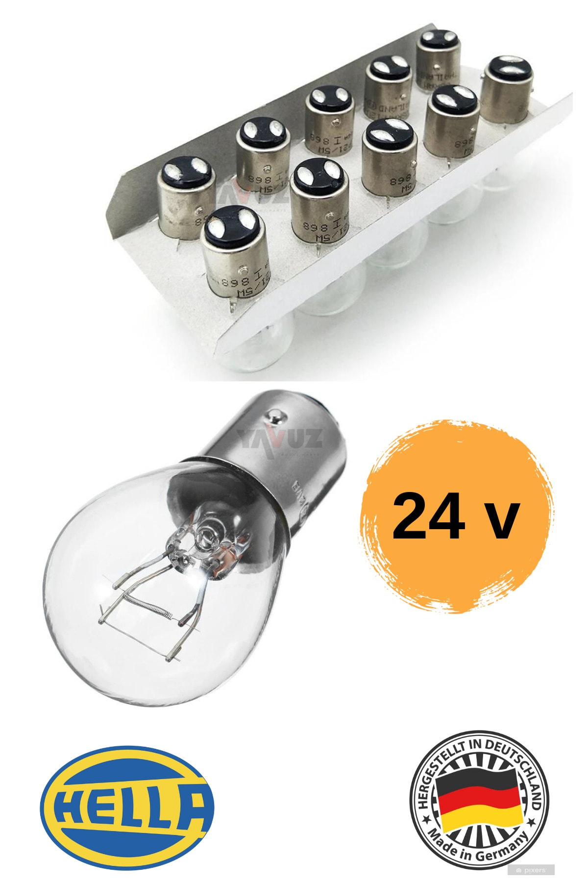 Hella Orijinal 10 Adet 24v P21/5w 93 Stop Fren Ampulü Çift Duy Ampul ...