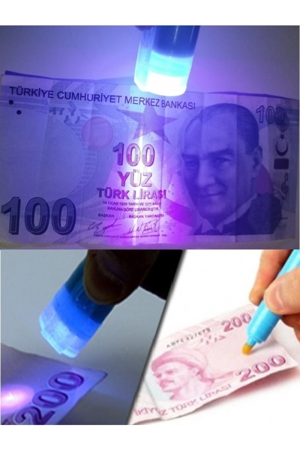 PerfectTrade Işıklı Para Kontrol Test Kalemi Mor Işıklı Para Kontrol ...