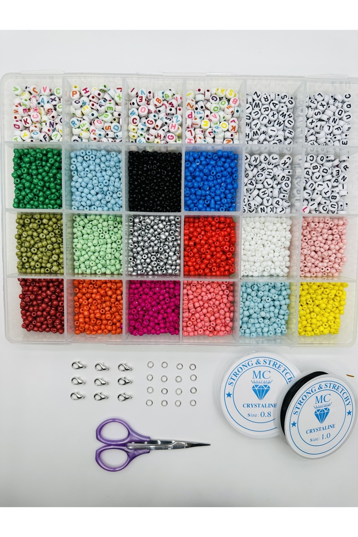 Egem aksesuar Harfli Dev Kum Boncuk Takı Yapım Seti Takı Malzemeleri El ...