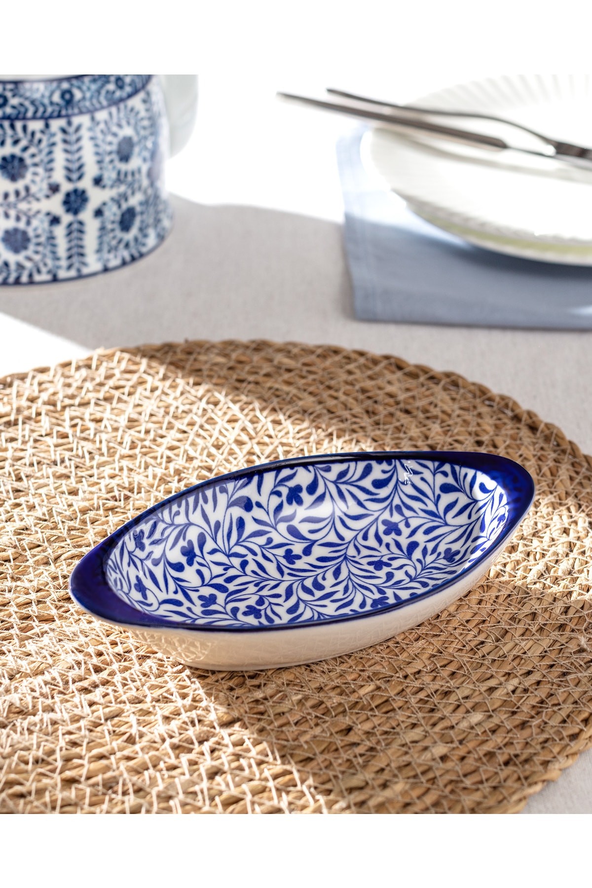 Madame Coco Rêve Bleu Tours New Bone China Oval Kulplu Tabak - Fiyatı, Yorumları