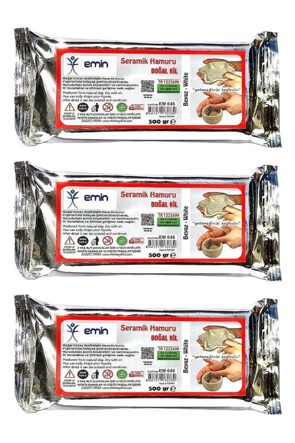 Artlantis Seramik Hamuru Doğal Kil 500 Gr Beyaz Kil Hamuru 3 Paket ...