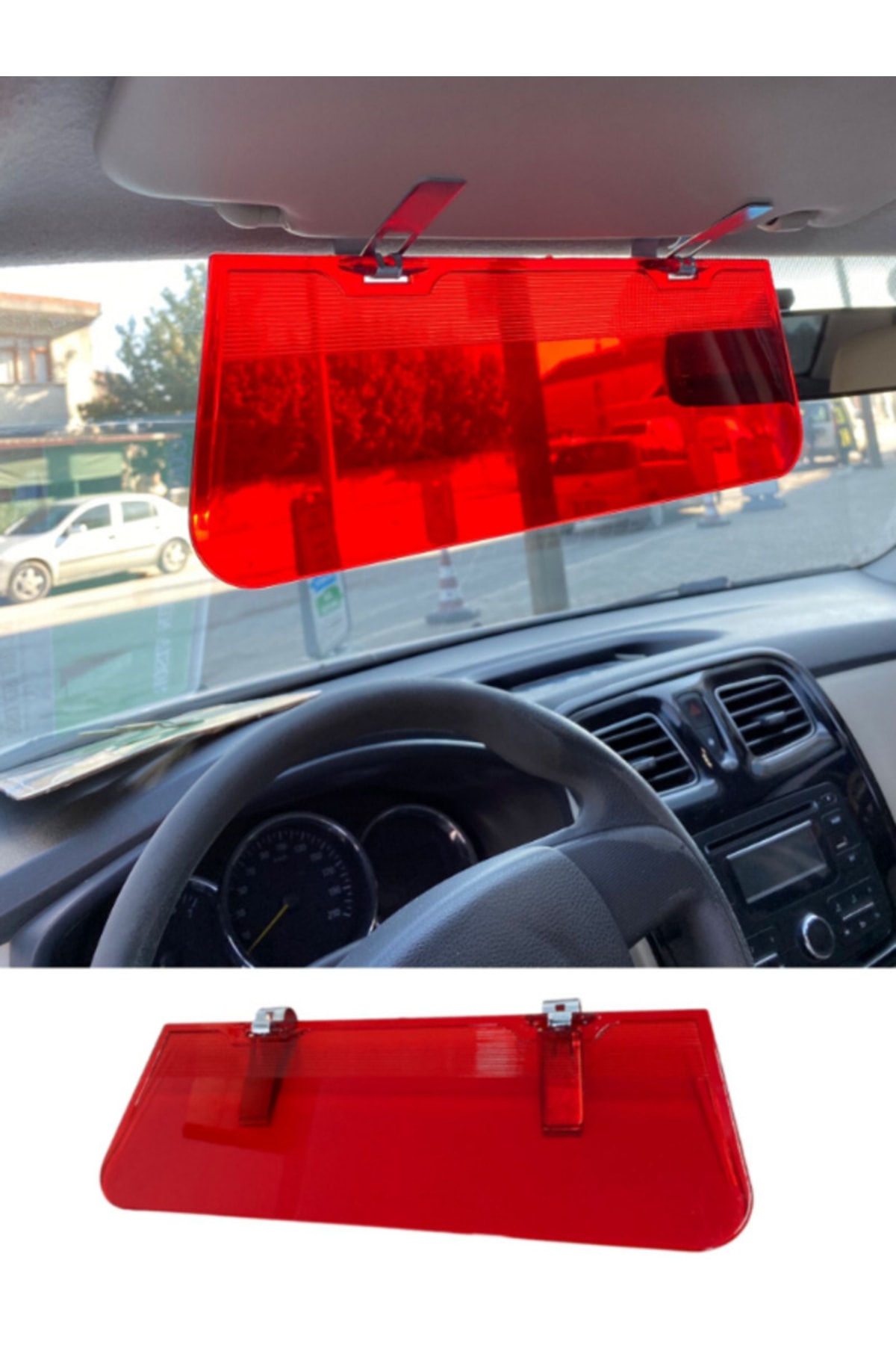 KARA AUTO Kırmızı Hollywood Sun Visor Oto Güneşlik 2 Adet 1 Çift ...