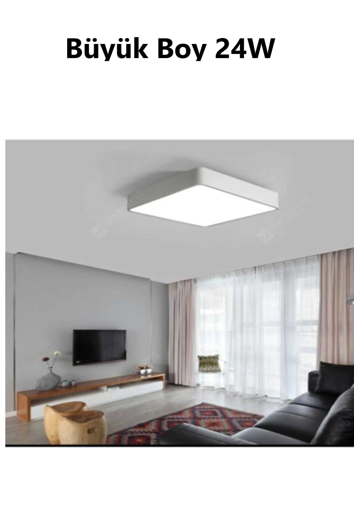 Viesteknoloji Büyük Boy 24w Modern Tavana Sıfır Kare Plafonyer Led ...