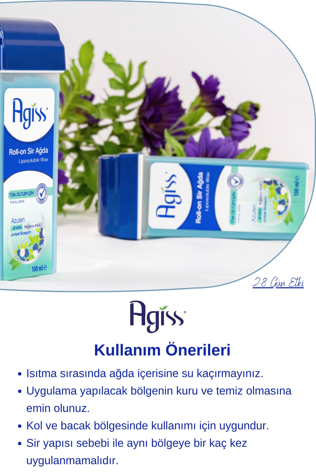 AGISS Roll-on Sir Ağda Tüm Cilt Tipleri Için Azulen Liposoluble Wax 100 ...