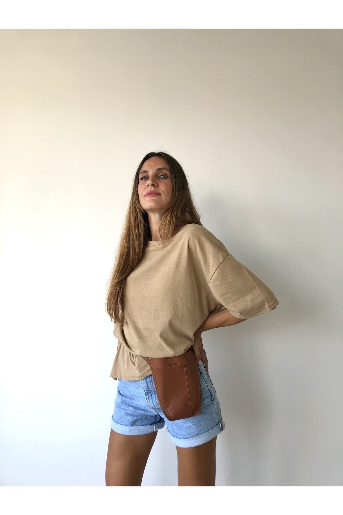 JAKARLI Unisex Pamuk Bisiklet Yaka Boyfriend Örme Oversize Bej T-shirt Fiyatı, Yorumları - Trendyol