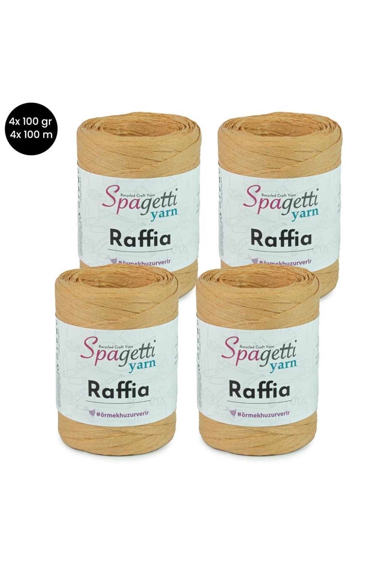 Spagettiyarn Raffia 4'lü Hardal El Örgü Ipliği - Fiyatı, Yorumları