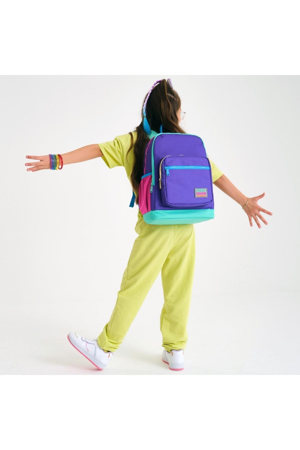 Coral High Kids Mor Renk Detaylı Dört Bölmeli Okul Sırt Çantası 23734 ...