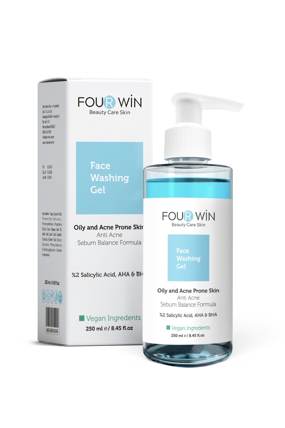Four Win Anti Acne , Yağlı Ciltler Için Sebum Kontrol Yüz Yıkama Jeli ...