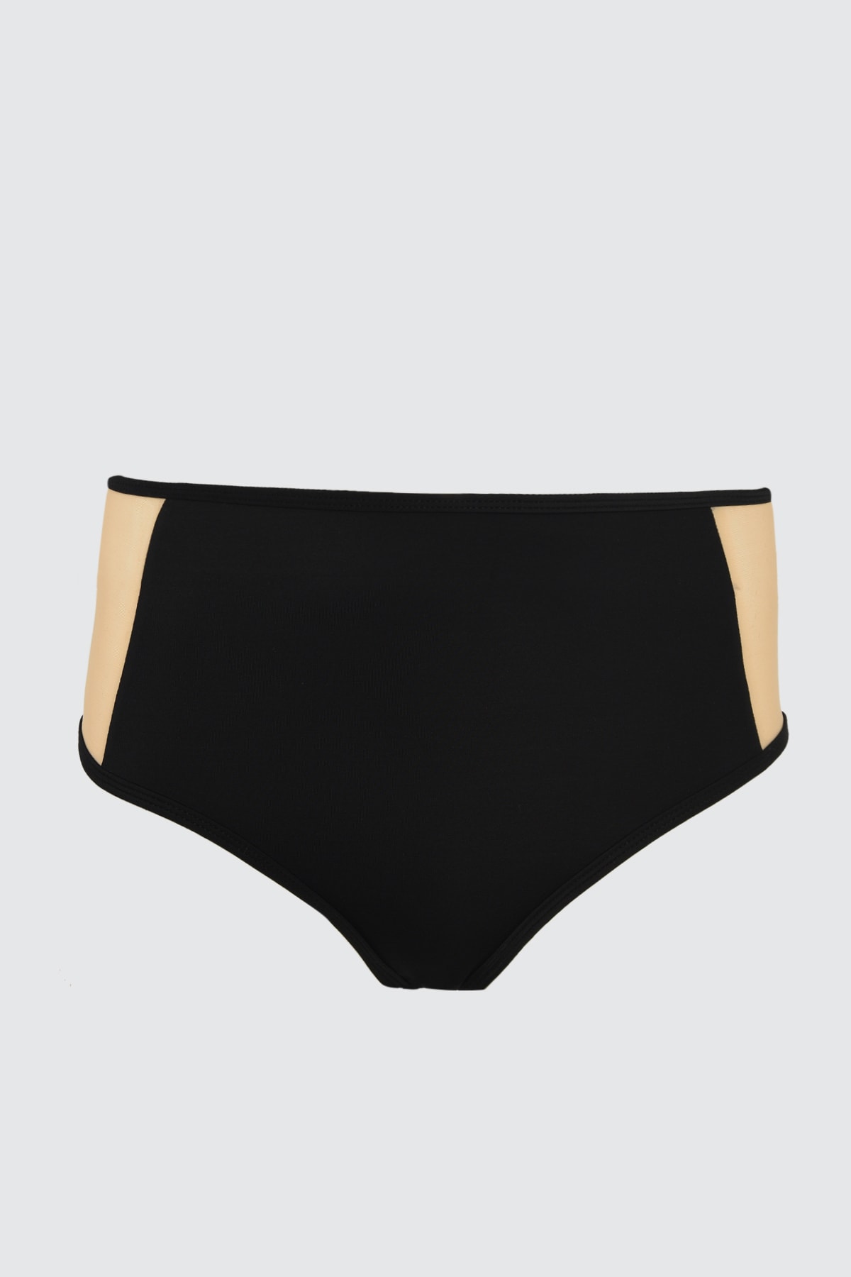 Trendyol Collection Black Tulle Detailed High Waist Bikini Bottom ...