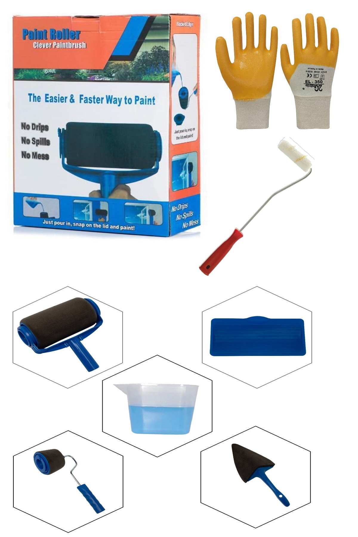 Smart Paint Rulo Paint Roller 7 Parça Damlatmayan Ev Ofis Bahçe Boya ...