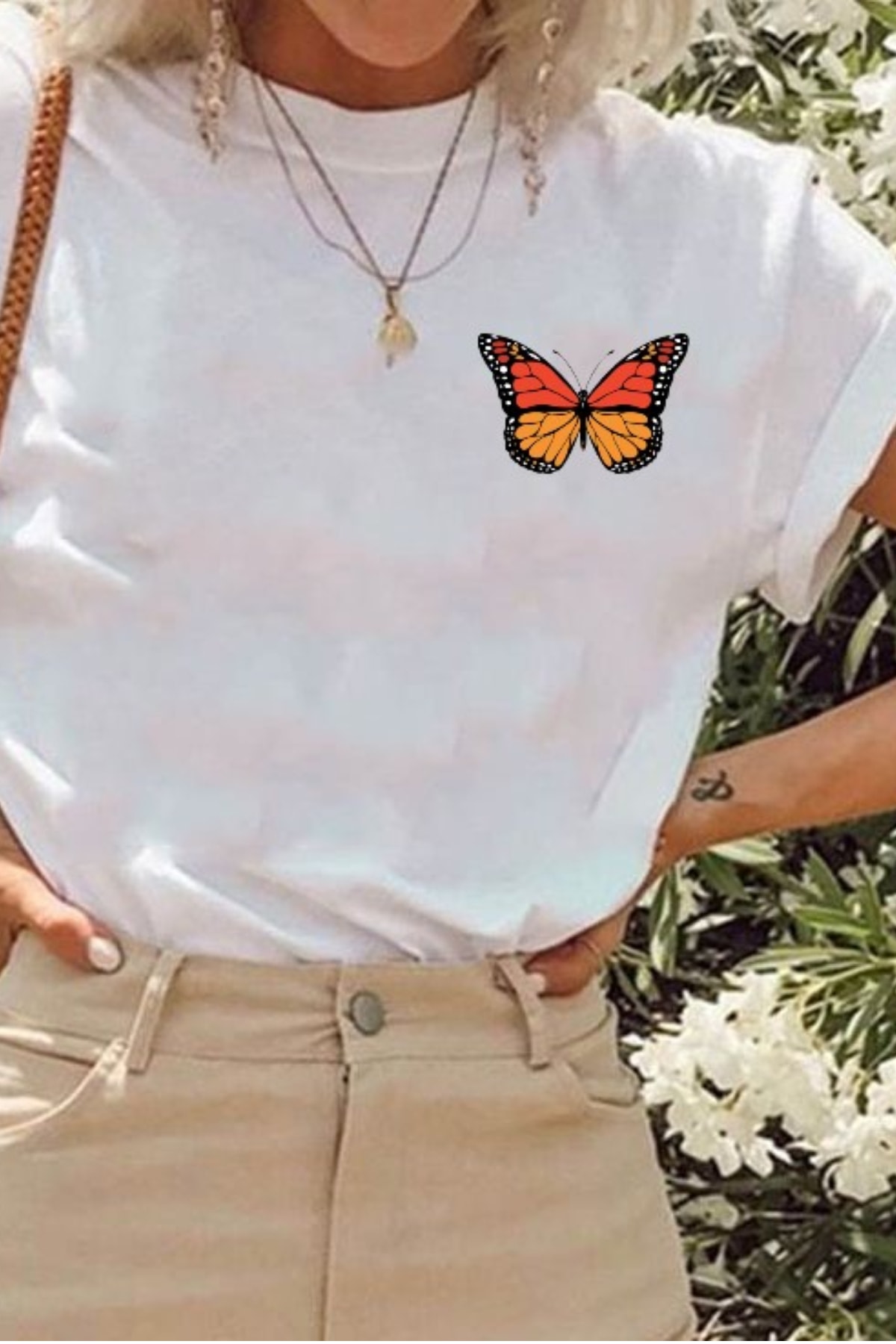 spearly Butterfly Baskılı Oversize Pamuk Penye Kumaş Beyaz Tshirt Fiyatı, Yorumları - Trendyol