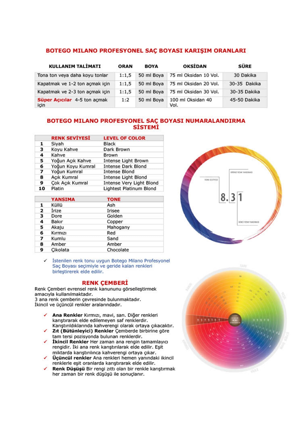 botegohair Botego Profesyonel Saç Boyası 100 ml Kalıcı Krem Boya - 8.0 ...