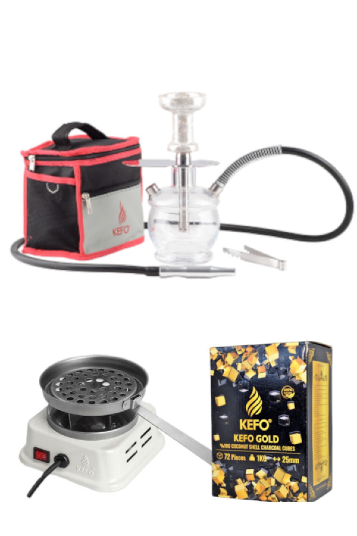 KEFO GOLD Trip Nargile Takımı+ 1 Kg+kefo Mini Rezistanslı Ocak Fiyatı ...