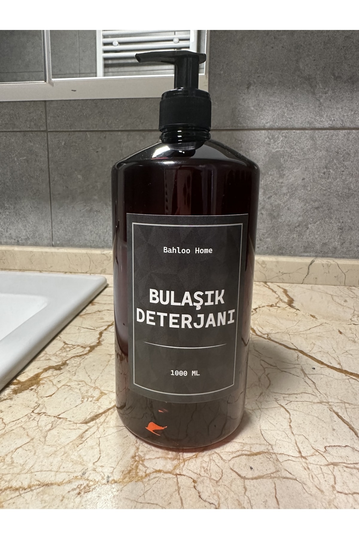 Bahloo Home Sert Plastik Amber 1000 Ml Siyah Etiketli Bulaşık Deterjanı ...