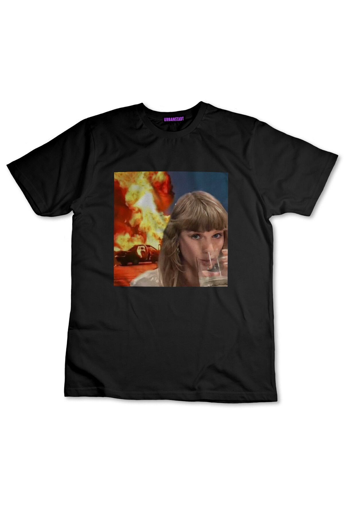 Urbanstadt Taylor Swift Fire Taylor Siyah Tişört - Fiyatı, Yorumları