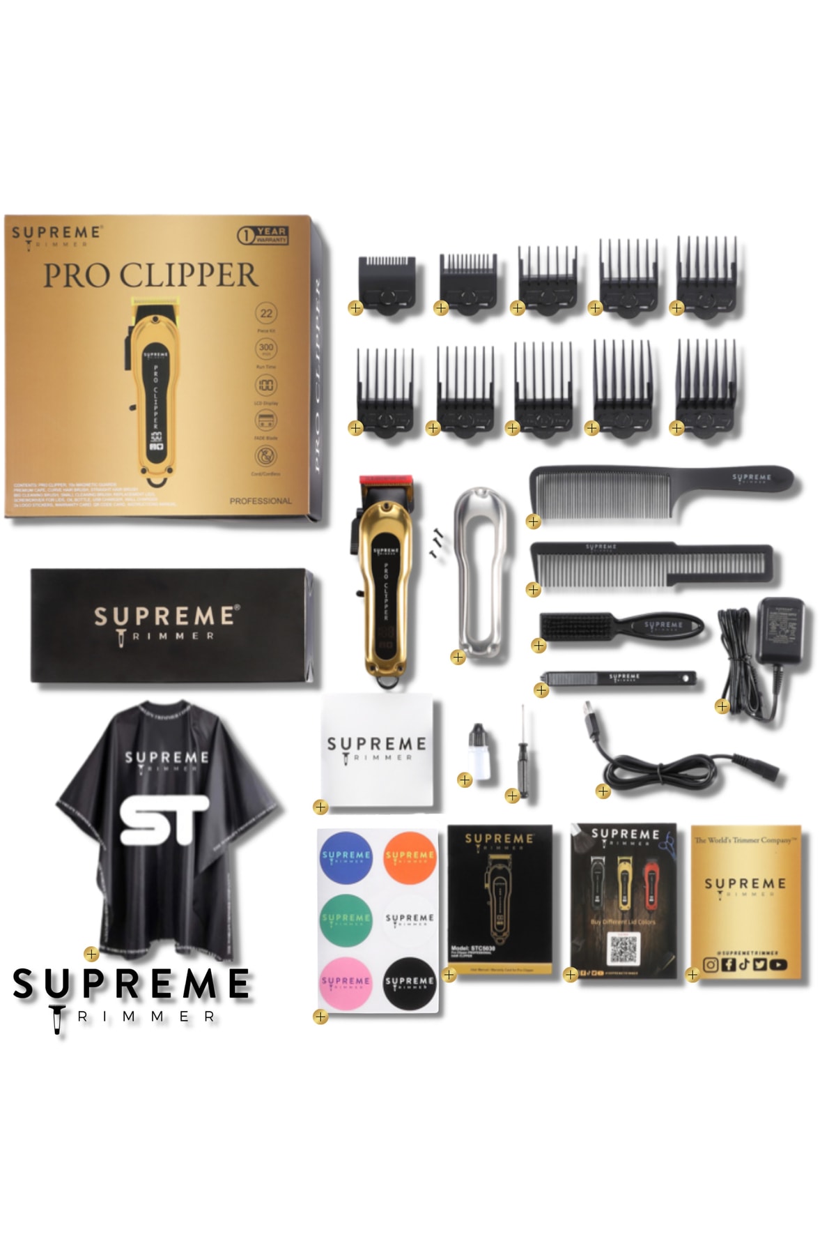 Supreme Trimmer Pro Clipper Profesyonel Saç Sakal Tıraş Makinesi ...