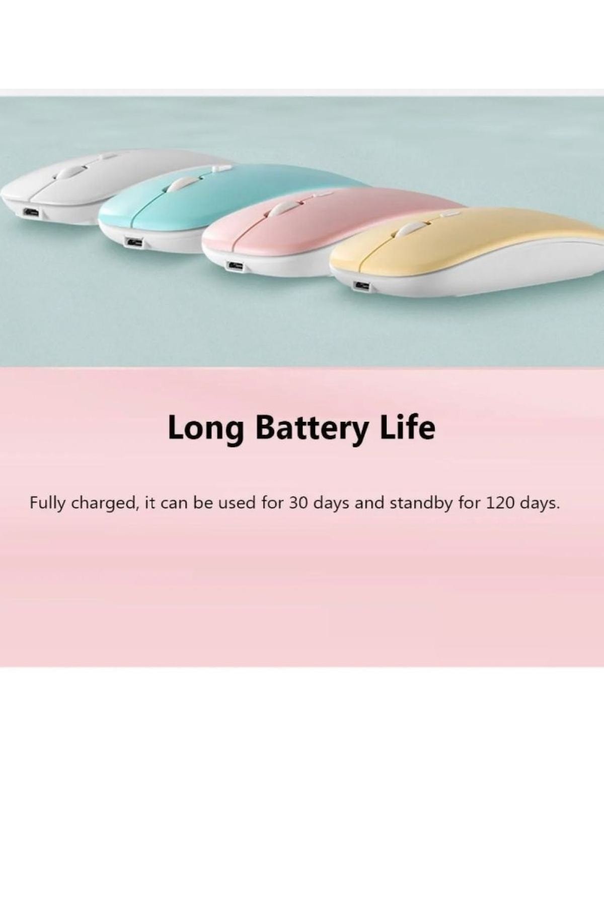 Alfa MEC Ipad 10. Nesil 10.9 2022 Uyumlu Mouse Bluetooth Wireless Şarj Edilebilir Fare 2.4g ...