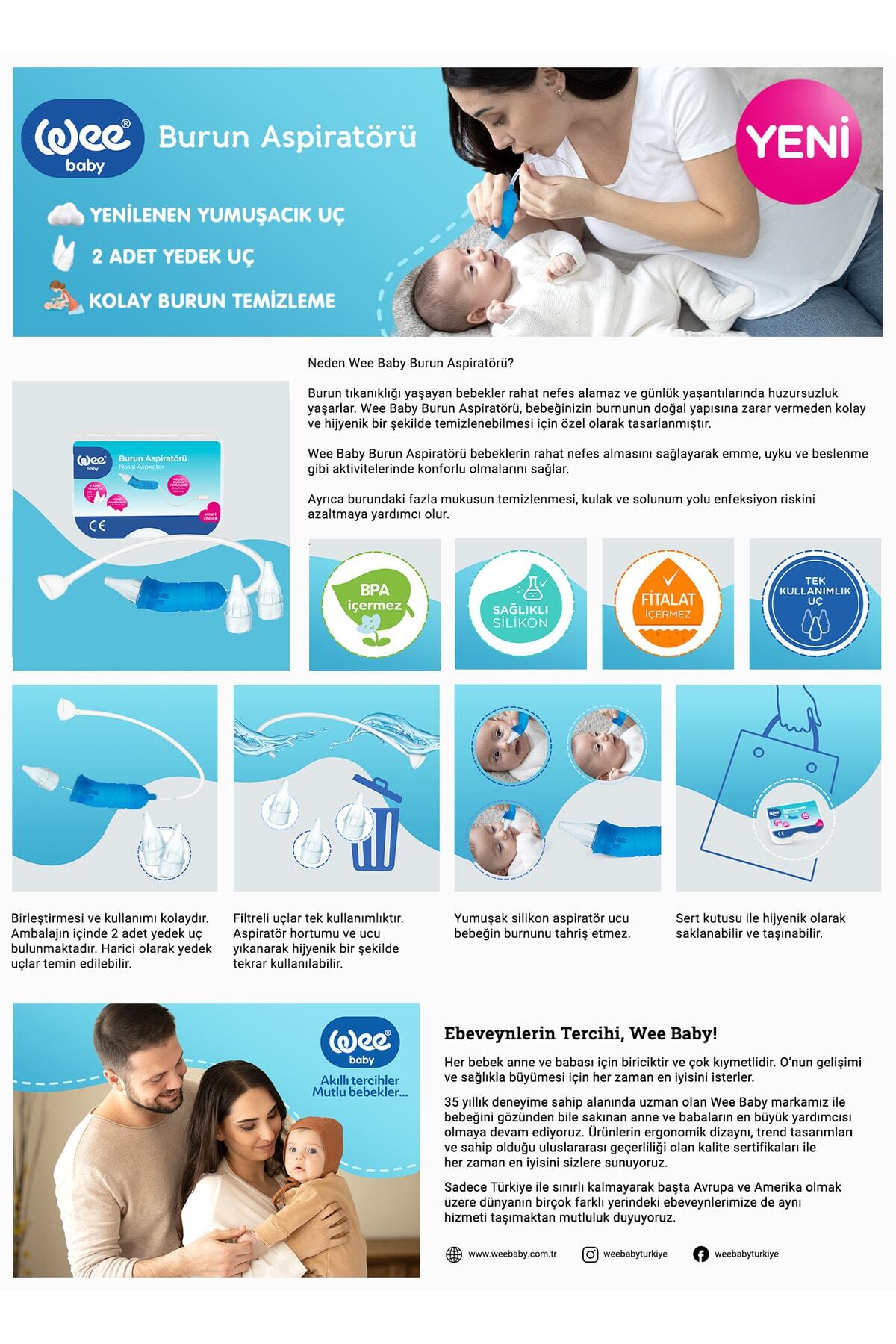 Wee Baby Burun Aspiratörü Yedek Uç Seti (10x3 30 Adet) Fiyatı ...