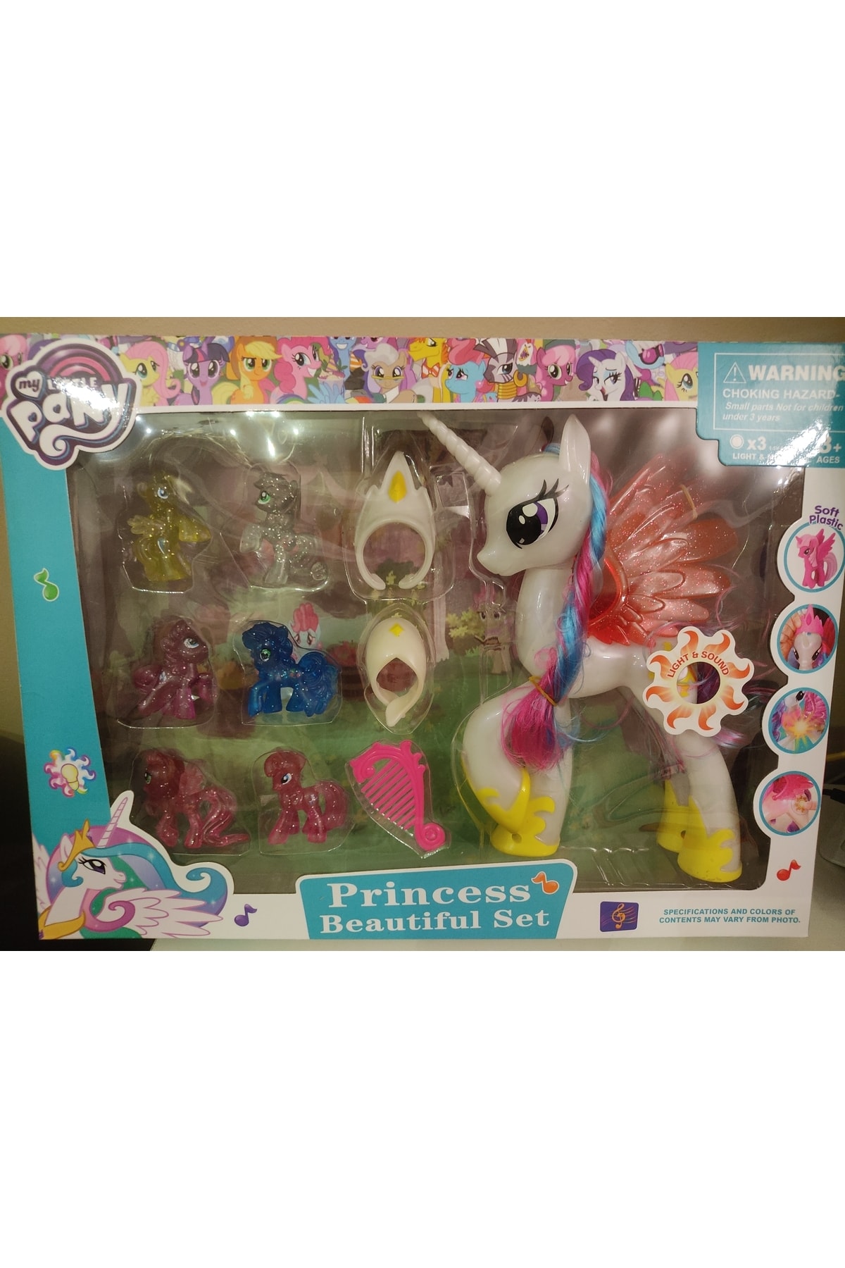 liss çarşı Unicorn Dev Pony Set Sesli Unicorn Komple Set 10 Parça ...