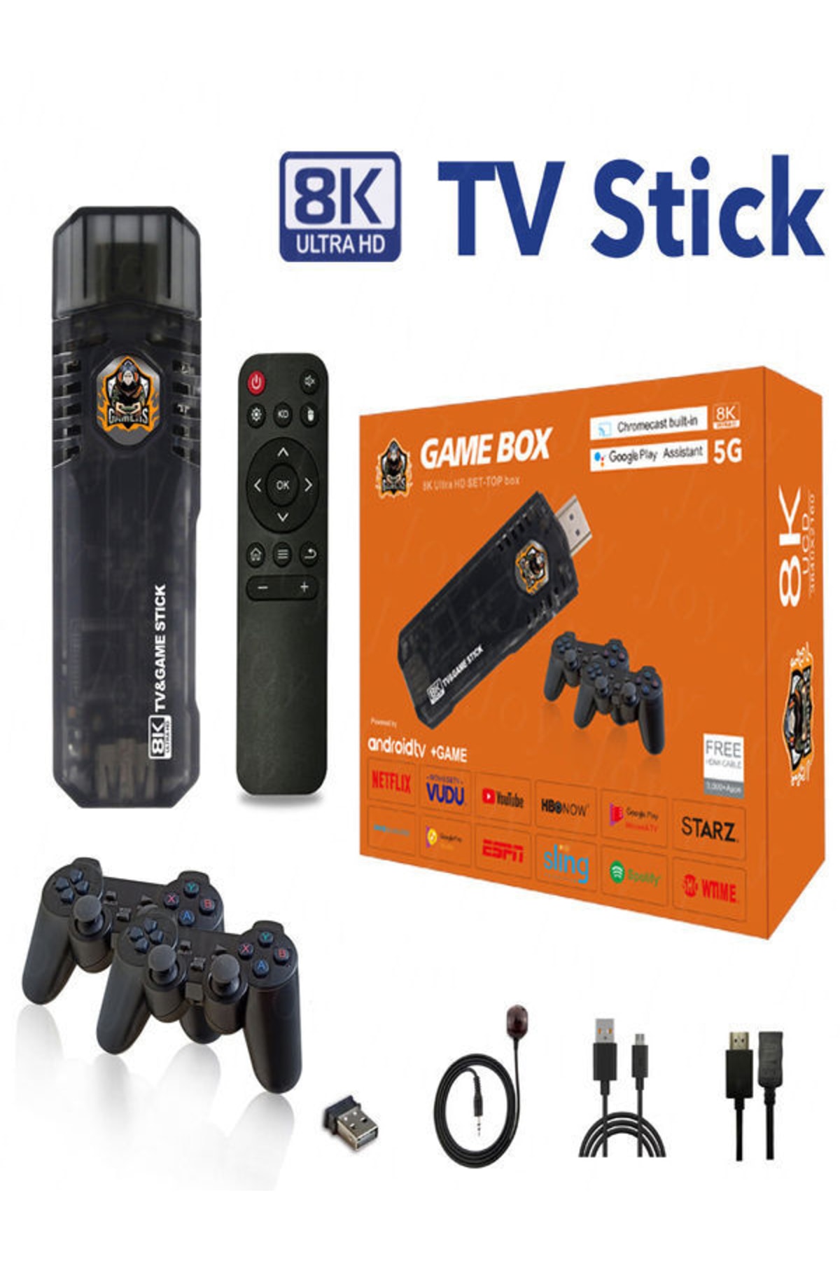 ULTRATEKNO 5g 8k Ultra Hd 64 Gb Tv Box + Game Box Android Tv + Oyun Konsolu 2in1 Netflix ...