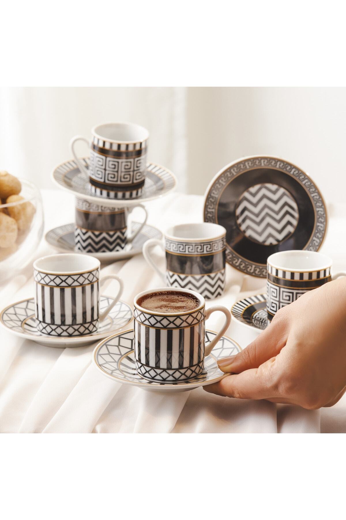 Karaca ysfx HELENİSTİK 6 KİŞİLİK 80 ML KAHVE FİNCANI NewDesing 721051 ...