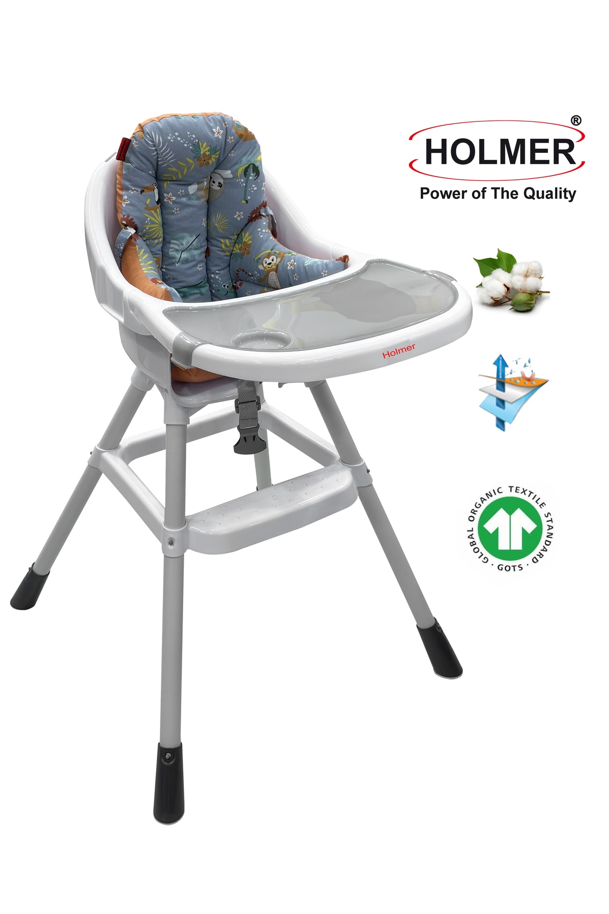 Holmer Leke Tutmaz Organik Mama Sandalyesi Minderi & Kılıfı Md Gri ...