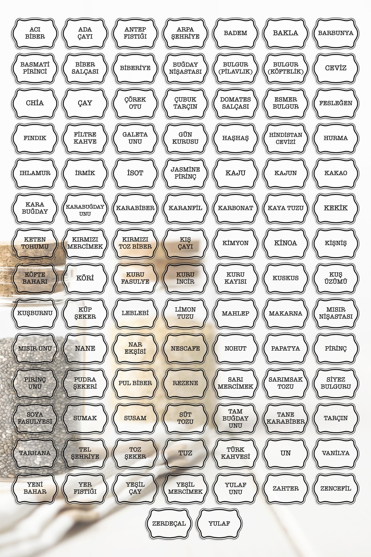 NeoPrint 100 Adet Şeffaf Baharatlık Kuruyemiş Bakliyat Erzak Kavanoz ...