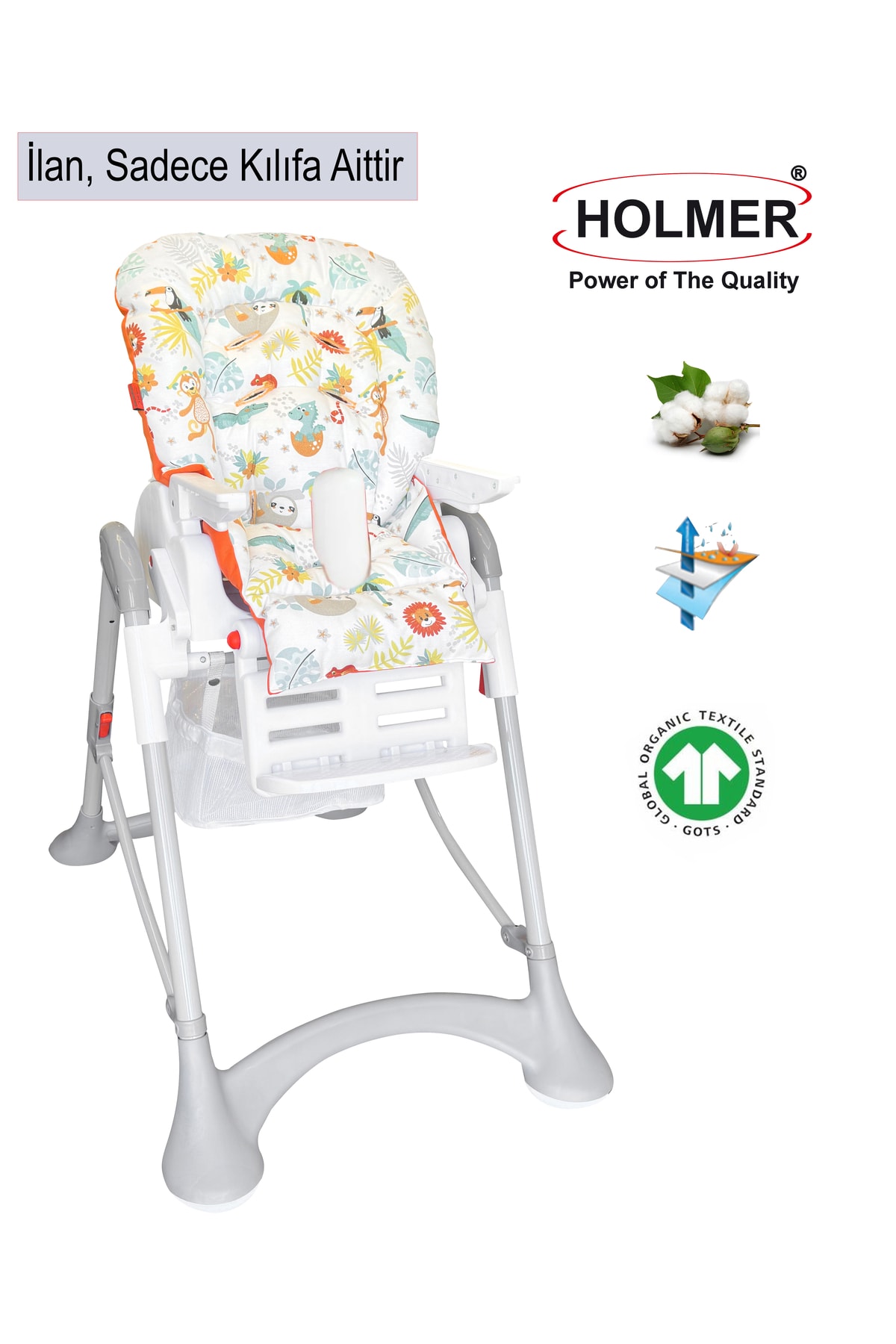 Holmer Leke Tutmaz Organik Mama Sandalyesi Minderi & Kılıfı Max-m Açık ...