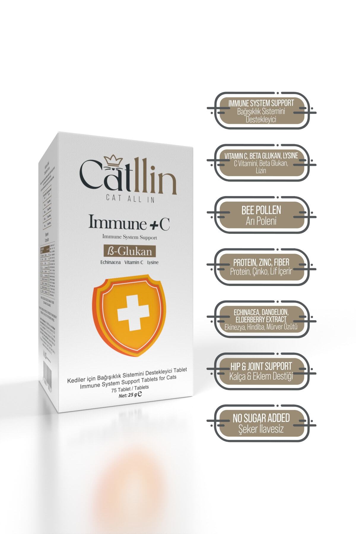 Catllin Immune + C Tablet Kediler Için Bağışıklık Sistemi Desteği Beta ...