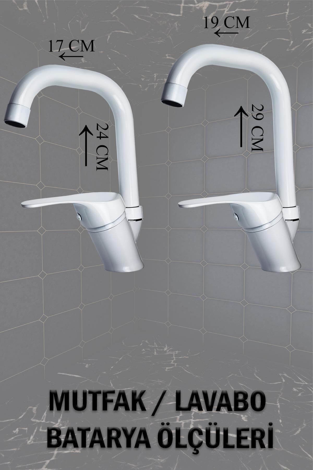 tesitay Beyaz Banyo Lavabo Mutfak Bataryası Ve Robot Duş Seti Beyaz ...