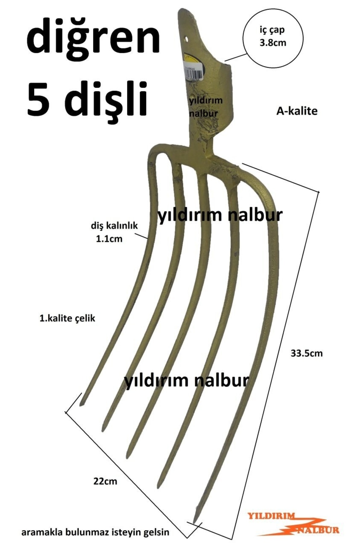 yıldırım nalbur Diğren 5 Li Yaba 5 Diş Digren Ot Saman Atma Küreği ...