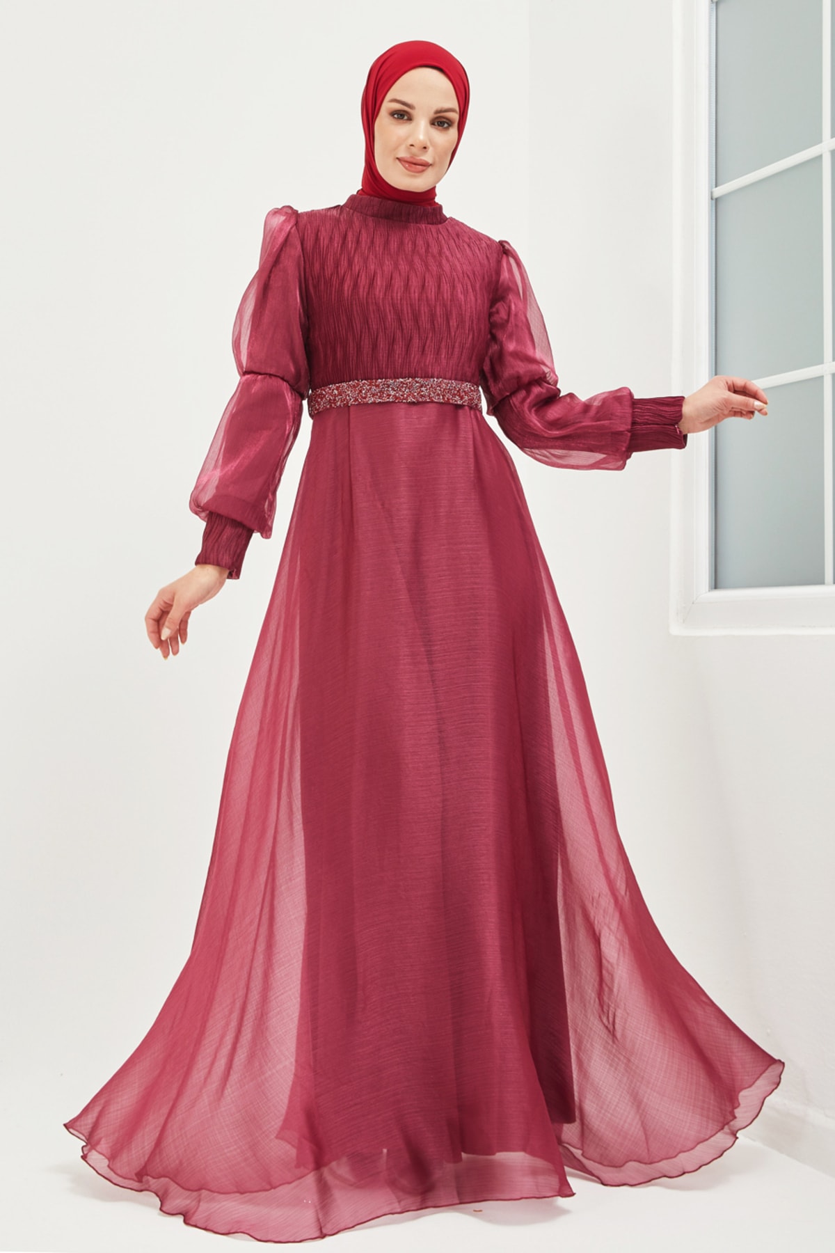 Feiza Collection Tesettür Abiye Elbise - Vişne Fiyatı, Yorumları - Trendyol