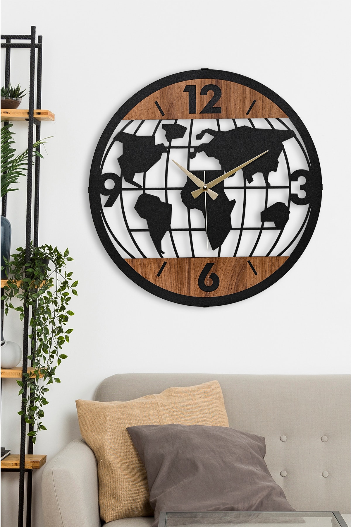 EMORES 41 Cm Metal Malzeme Akar Saniye Sessiz Mekanizma Dekoratif Duvar ...