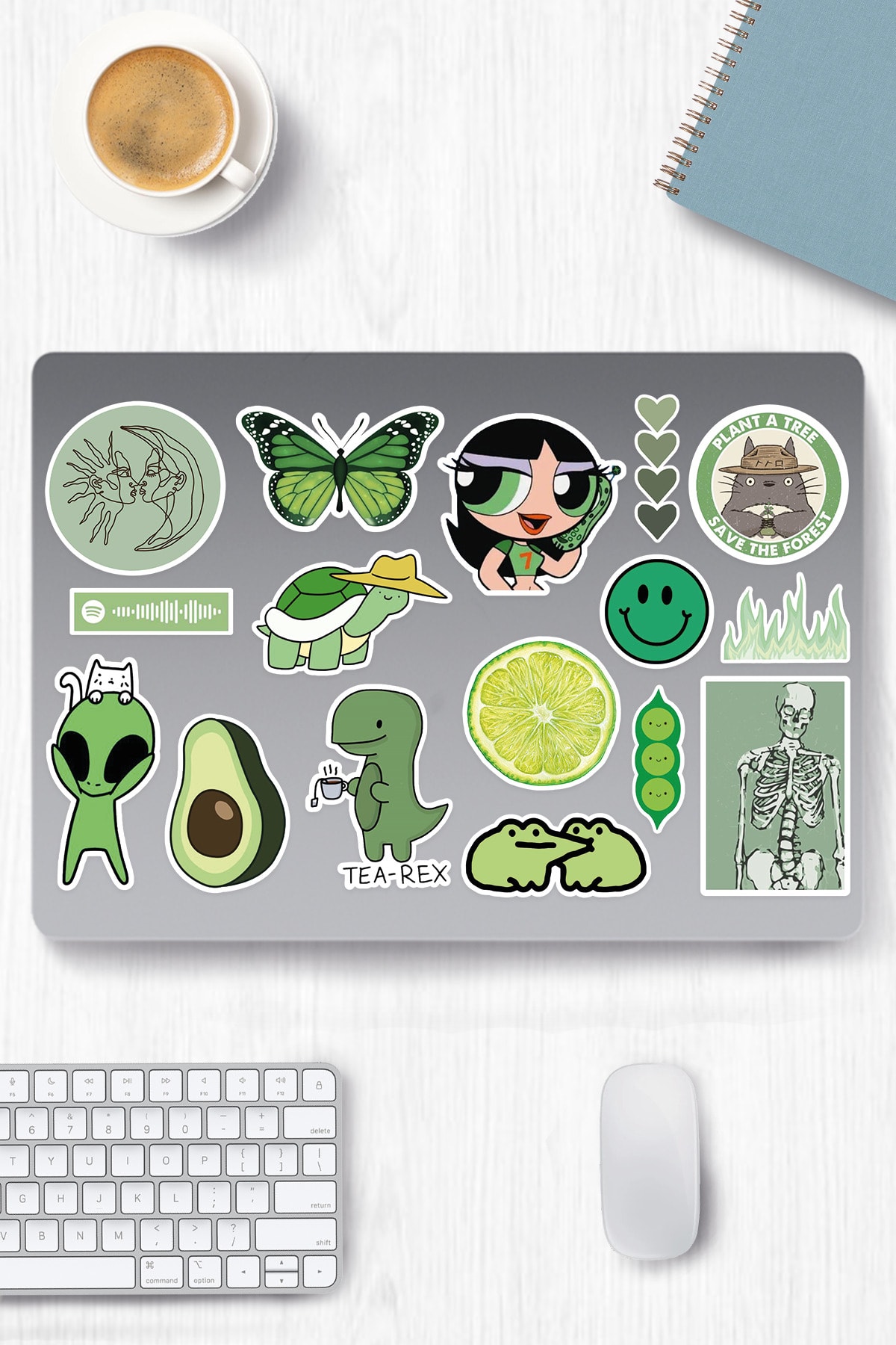 Sambu Design Green Aesthetic Temalı Sticker Etiket Seti 1 - Yeşil ...