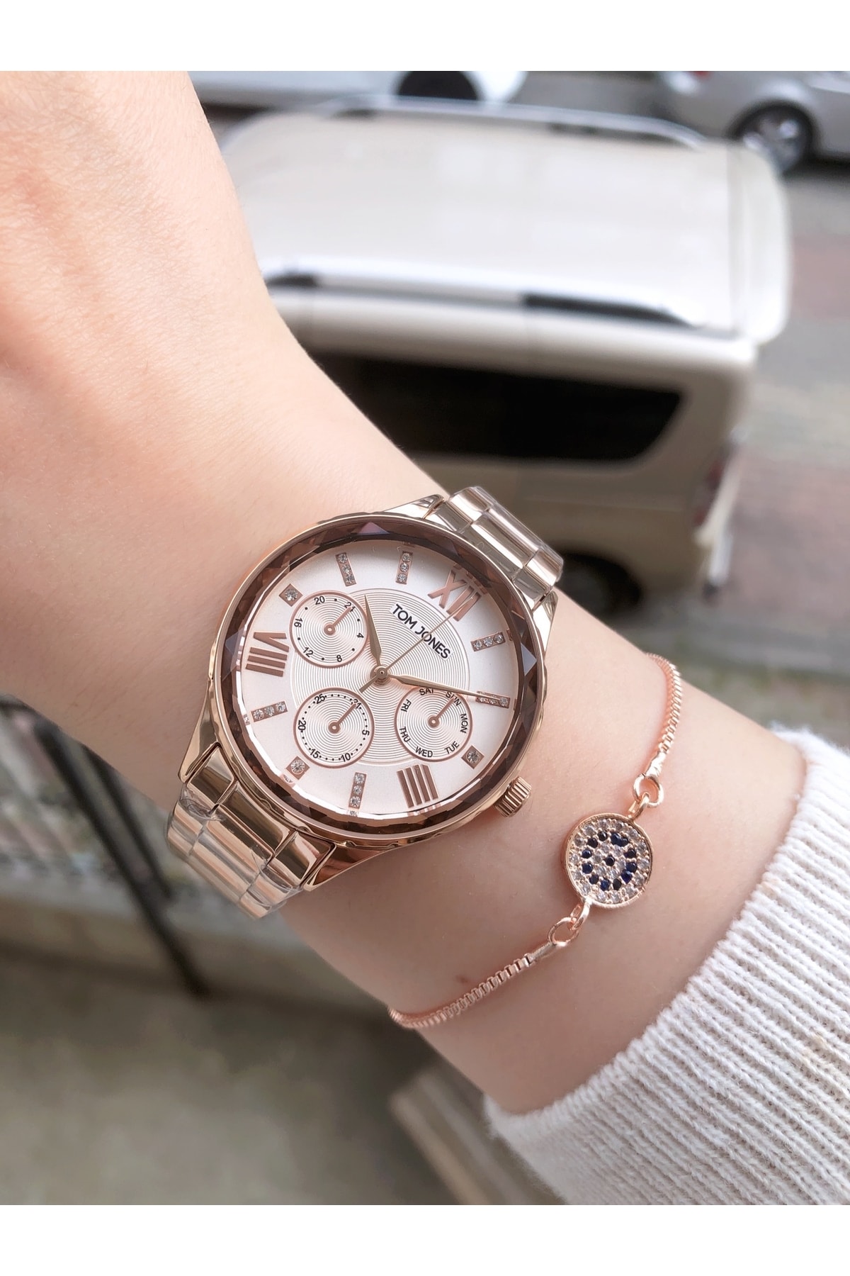 Tom Jones Kadın Kol Saati Roze Çelik 3atm Su Geçirmez Orjinal 2yıl ...