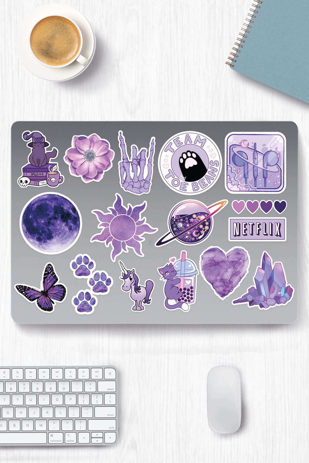 Sambu Design Purple Aesthetic Temalı Sticker Etiket Seti 1 - Mor ...